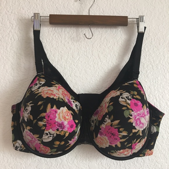 torrid | Intimates & Sleepwear | Torrid 44dd Black Floral Skull Lightly ...